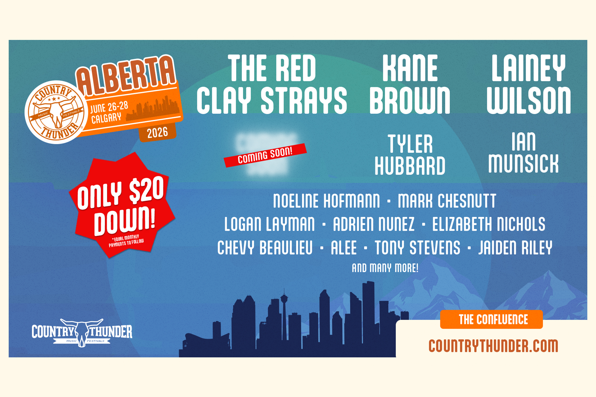 Country Thunder is back June 26-28 in Calgary with a fresh lineup